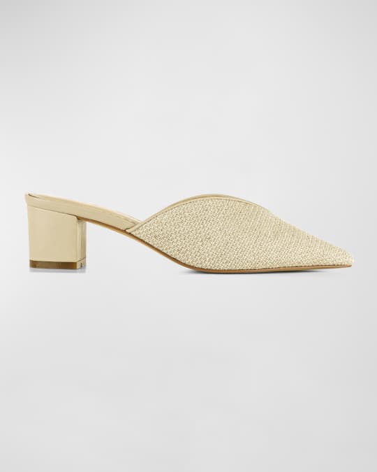 Allegra James Fiona Metallic Slide Mules | Neiman Marcus