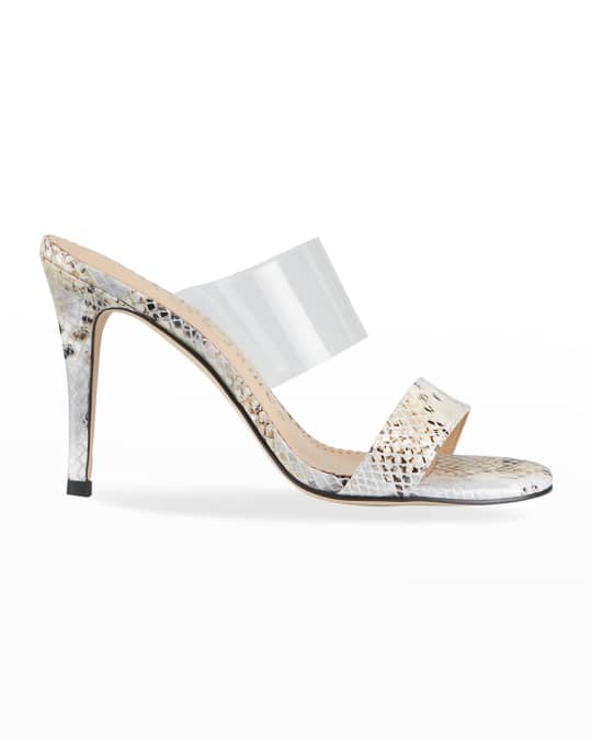 Allegra James Dance Two Band Snake-Print Slide High-Heel Sandals ...