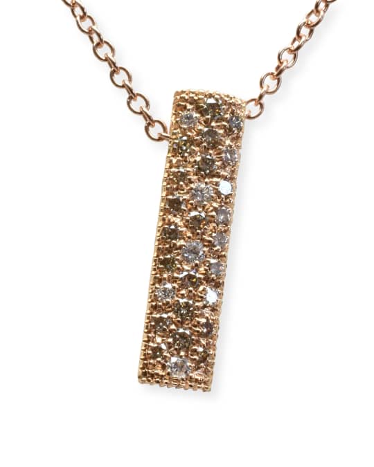 Alberto Milani Via Mantegna 18k Rose Gold Diamond Letter "I" Pendant ...