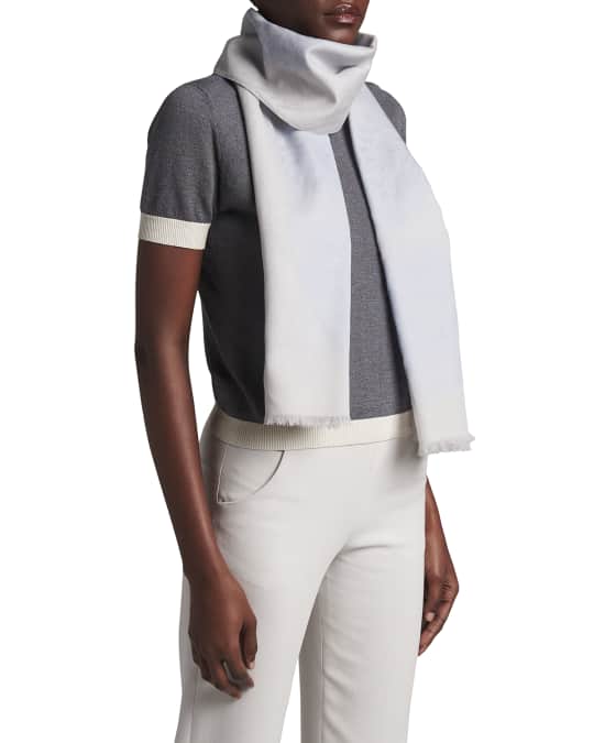 Giorgio Armani Cotton-Silk Floral Scarf | Neiman Marcus