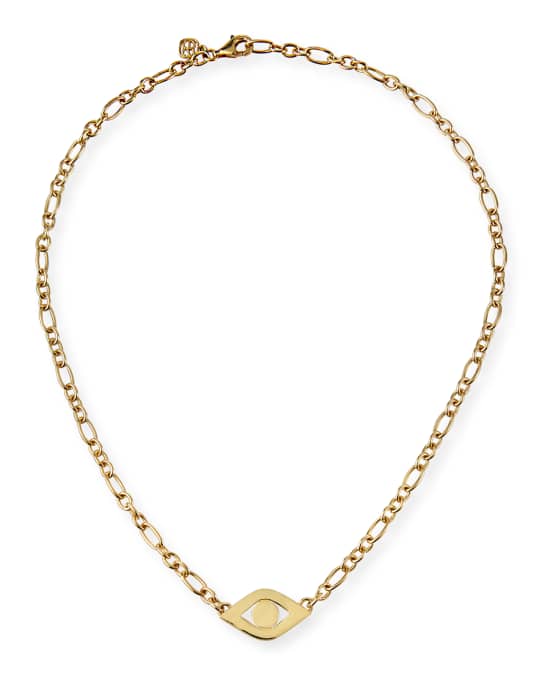 Sydney Evan 14k Yellow Gold Extra-Large Evil Eye Link Necklace | Neiman ...