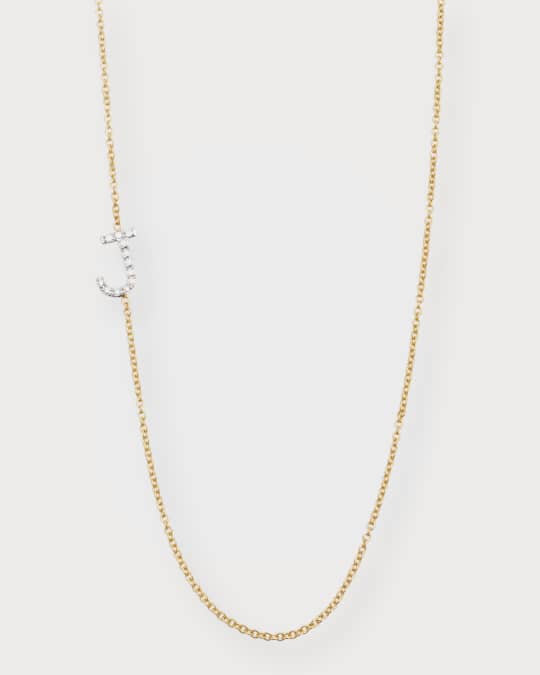 Zoe Lev Jewelry Diamond Asymmetrical Initial Necklace, J | Neiman Marcus
