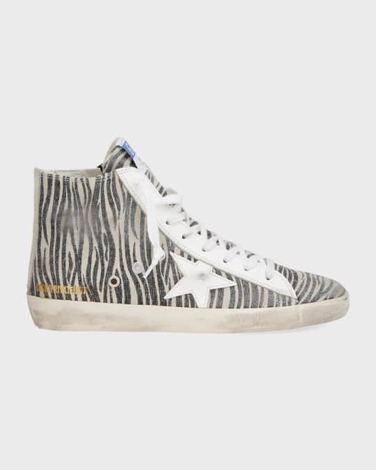 Golden Goose Zebra-Print Canvas Sneakers | Neiman Marcus