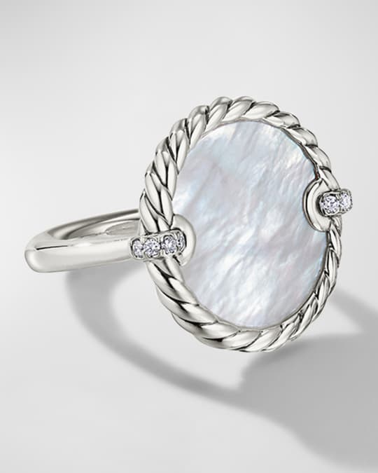 David Yurman DY Elements Ring with Mother-of-Pearl and Pave Diamonds ...