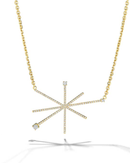 Mimi So 18k Yellow Gold Diamond Stick Star Necklace | Neiman Marcus