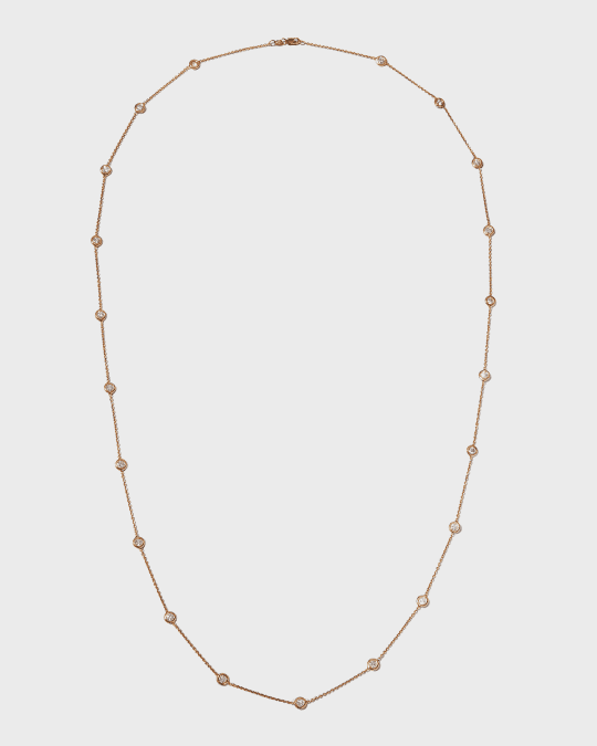 Roberto Coin 36" Rose Gold Diamond Station Necklace, 4.18ct | Neiman Marcus