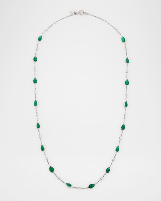 Piranesi 18K White Gold Emerald and Diamond Necklace | Neiman Marcus