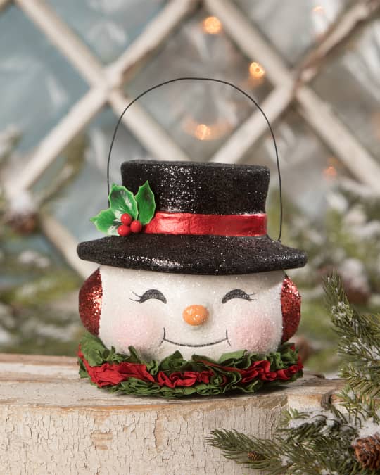 Bethany Lowe Happy Retro Snowman Bucket, Medium | Neiman Marcus