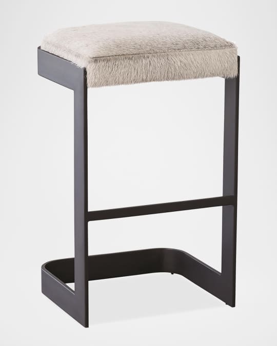 Global Views Regan Hairhide Bar Stool, 30" | Neiman Marcus
