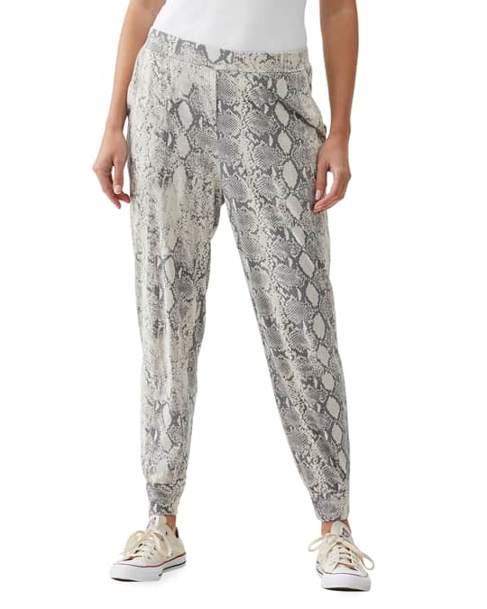 Michael Stars Lidia Relaxed Snake-Print Jogger Pants | Neiman Marcus