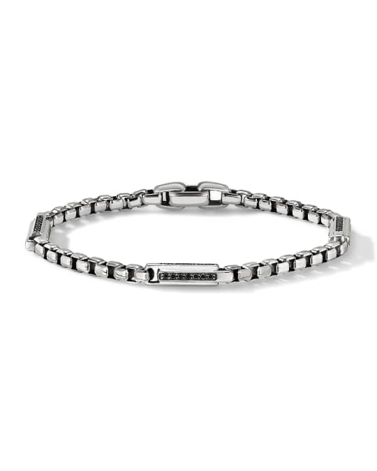 David Yurman Men's Box Chain Diamond Pave Bracelet | Neiman Marcus