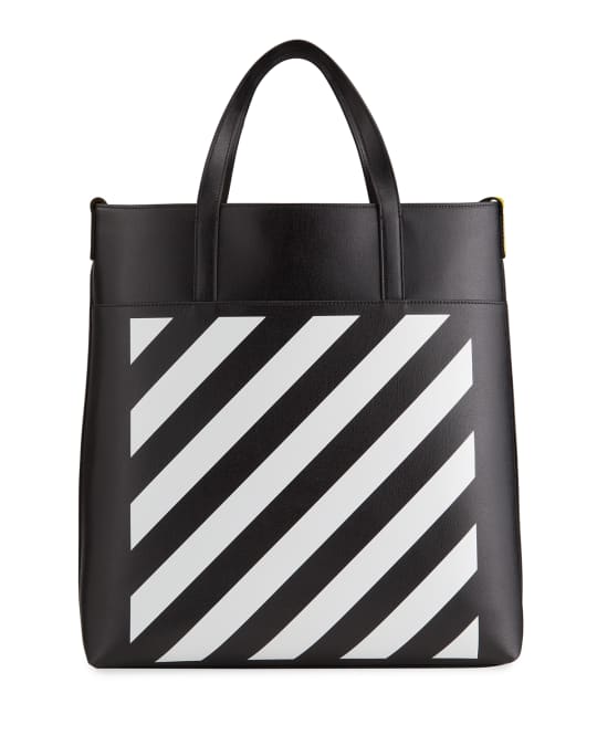 Off-White Men's Striped Leather Tote Bag | Neiman Marcus
