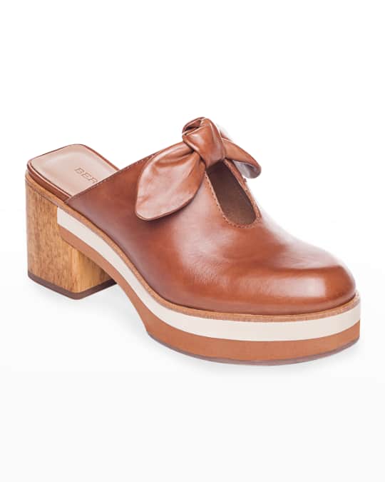 Bernardo Knot Bow Platform Mule Clogs | Neiman Marcus