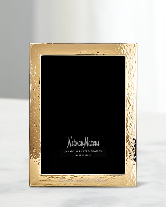 Hammered 24K Gold-Plated Personalized Picture Frame, 4x6 | Neiman Marcus