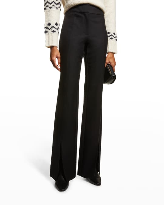 Derek Lam 10 Crosby Mauve Front-Slit Trousers | Neiman Marcus