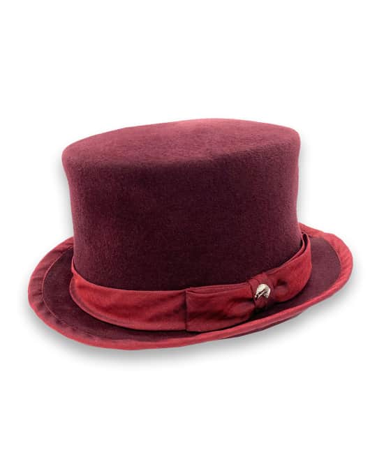 Stefano Ricci Men's Banded Suede/Silk Top Hat | Neiman Marcus