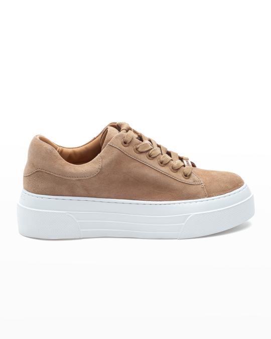 JSlides Amanda Low-Top Leather Platform Sneakers | Neiman Marcus