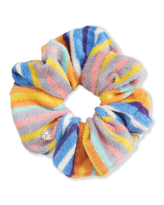 Lele Sadoughi Oversize Striped Terry Cloth Scrunchie | Neiman Marcus