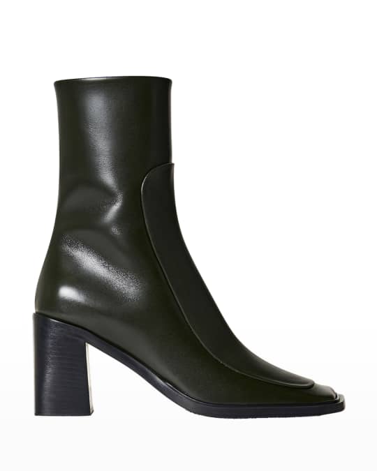 THE ROW Patch 75mm Calfskin Booties | Neiman Marcus