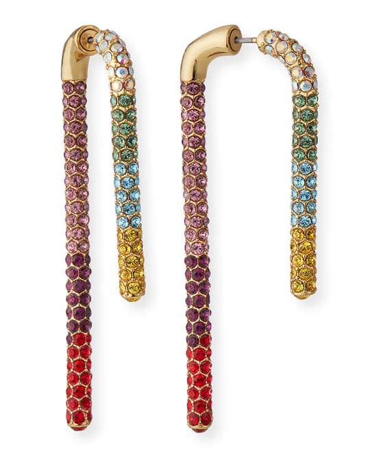 DEMARSON Celeste Linear Drop Earrings, Rainbow Crystal | Neiman Marcus