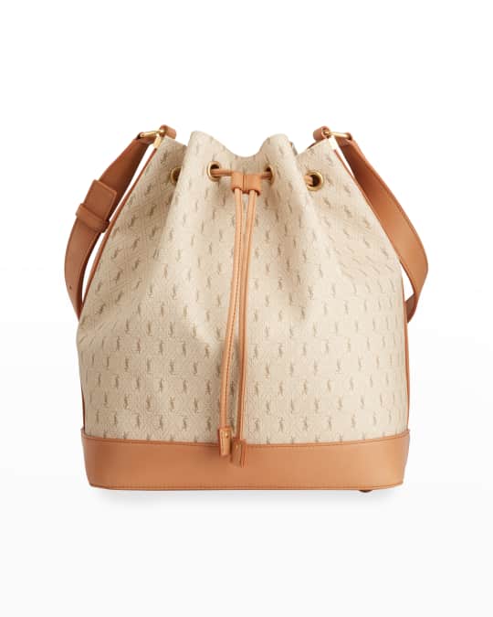 Saint Laurent YSL Monogram Canvas Bucket Bag | Neiman Marcus