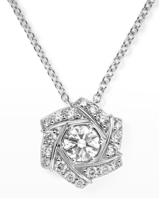 Luminous Diamonds 18K White Gold Pavé and Luminous Diamond Pendant ...