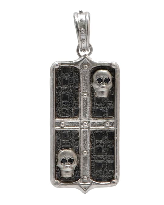 Armenta Men's Romero Cross %26 Skulls Tag Pendant | Neiman Marcus