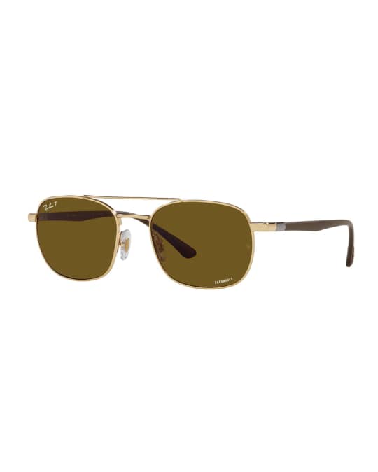 Ray-Ban Men's Polarized Square Aviator Sunglasses | Neiman Marcus