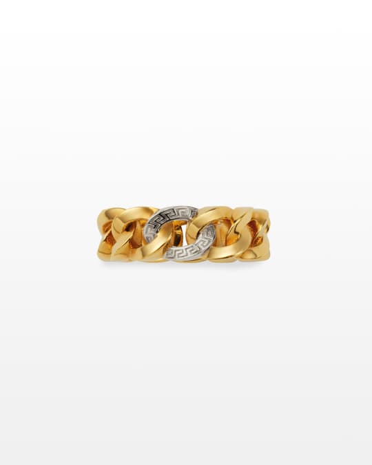 Versace Men's Greca Chain Link Ring | Neiman Marcus