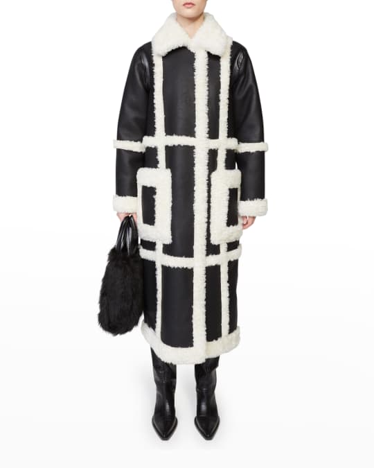 Stand Studio Patrice Long Faux Shearling Coat | Neiman Marcus