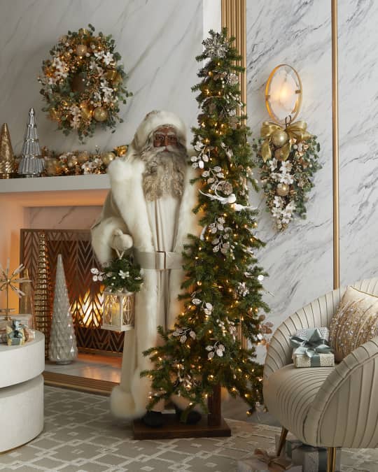 Ditz Designs By The Hen House Golden Pearl 57"H Black Santa | Neiman Marcus