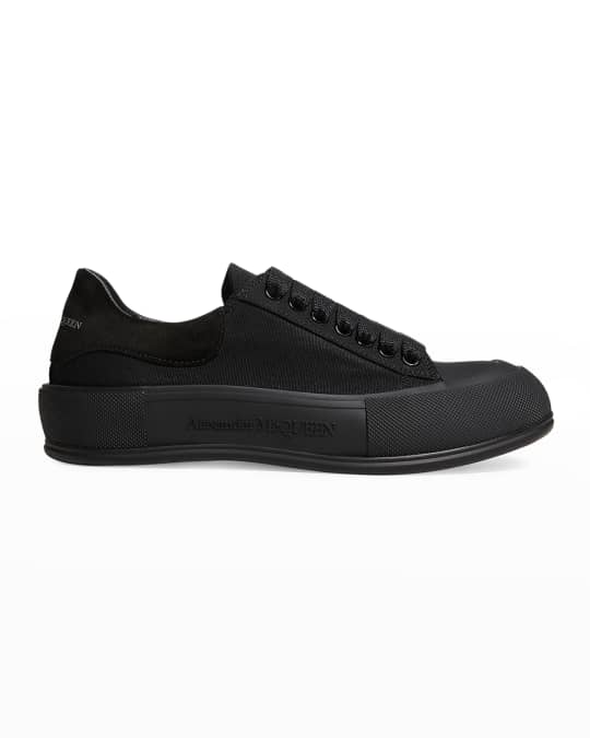 McQueen Men's Tonal Canvas Low-Top Sneakers | Neiman Marcus