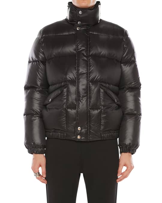 McQueen Men's Graffiti Logo Puffer Jacket | Neiman Marcus