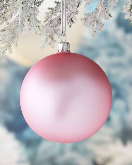 Exclusive Glass Ball Light Pink Matte 10cm Christmas Ornament | Neiman ...