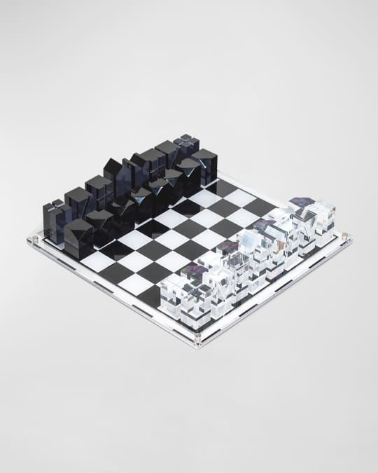 Bey-Berk Acrylic 28-Piece Chess Set, 14x14 | Neiman Marcus