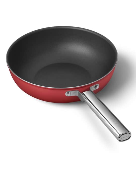 Smeg 12" Nonstick Wok, Red | Neiman Marcus