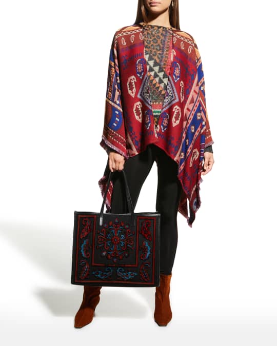 Etro Aztec Print Wool Cape | Neiman Marcus