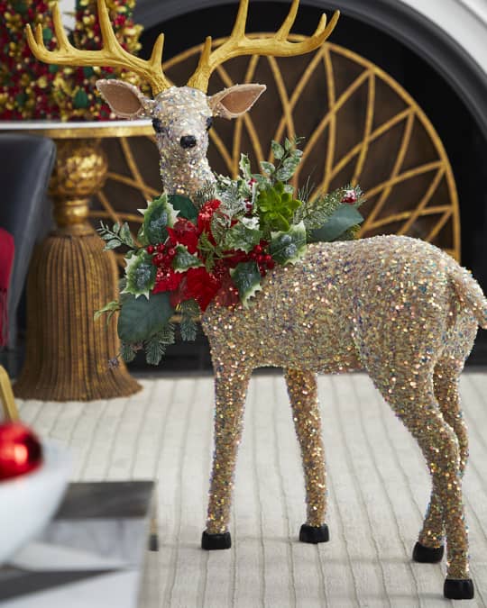 Mark Roberts Festooned Sparkling Deer | Neiman Marcus
