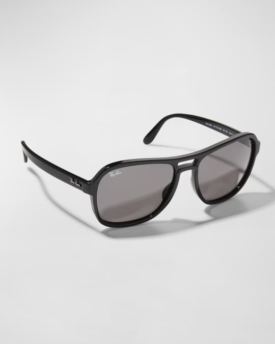 Ray-Ban Acetate Double-Bridge Square Sunglasses | Neiman Marcus