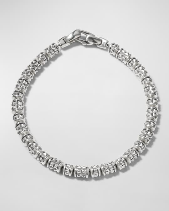 David Yurman Men's Pyramid Bead Bracelet in Silver, 6mm | Neiman Marcus