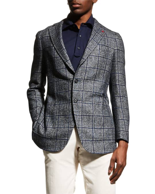 Isaia Men's Birdseye Windowpane Sport Jacket | Neiman Marcus