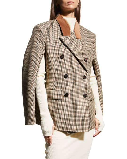 houndstooth cape coat