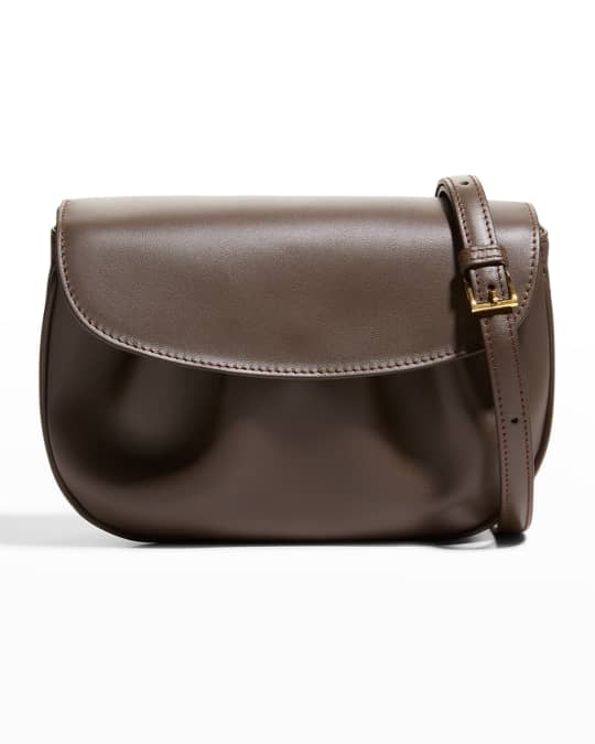 Elleme Dimple Ruched Flap Crossbody Bag | Neiman Marcus