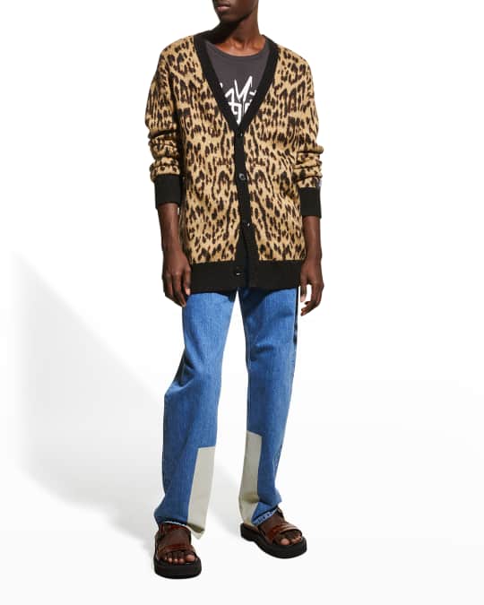 Ksubi Men's Leopard Cardigan Sweater | Neiman Marcus