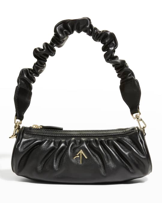 MANU ATELIER Ruched Mini Cylinder Shoulder Bag | Neiman Marcus