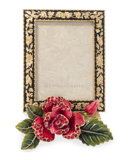 Jay Strongwater Night Bloom Rose Frame, 3" x 4" | Neiman Marcus