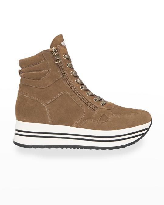 NeroGiardini Zipper Platform High-Top Sneakers | Neiman Marcus