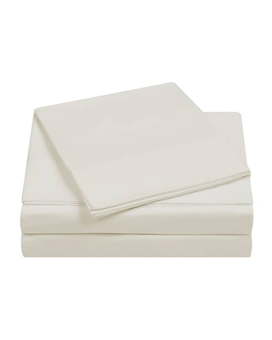 Charisma 4-Piece 400-Thread Count Percale Queen Sheet Set, Vanilla Ice ...