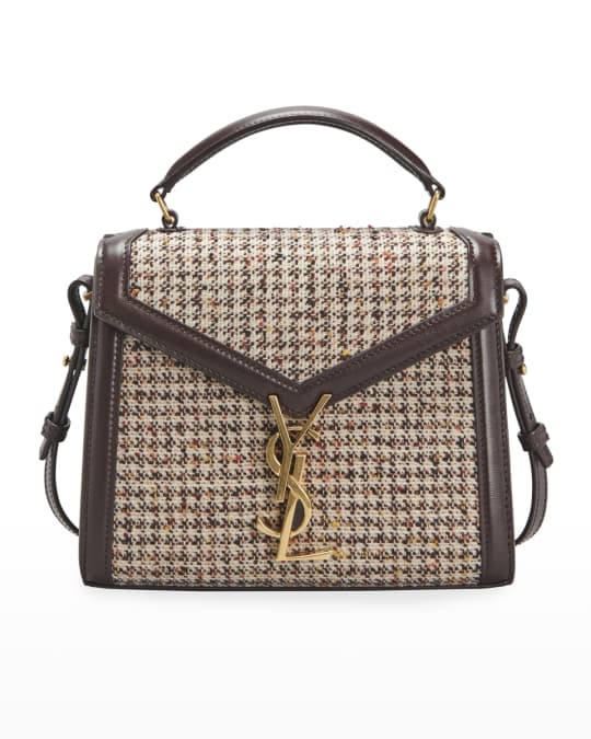 Saint Laurent Cassandra Mini Tweed Top-Handle Bag | Neiman Marcus