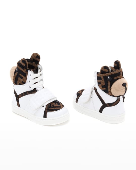 Fendi Kid's FF Logo High-Top Sneakers with 3D Bear Head, Baby | Neiman ...